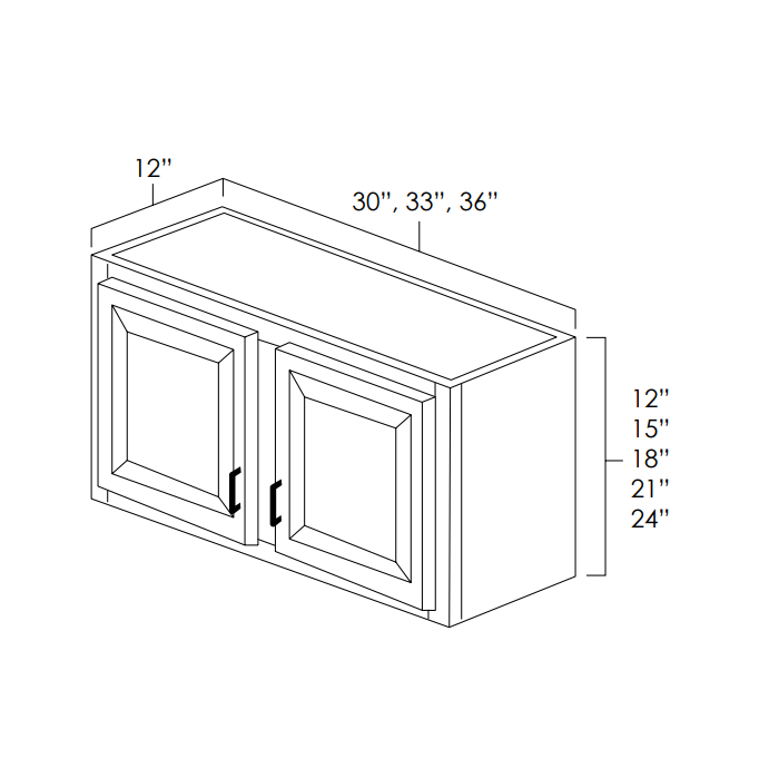 Aspen White - 36x12" - Bridge Wall Cabinet