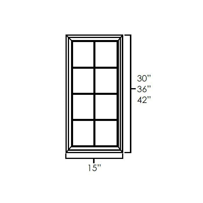 Glazed Mocha - 42" - Single Glass Diagonal Mullion Door