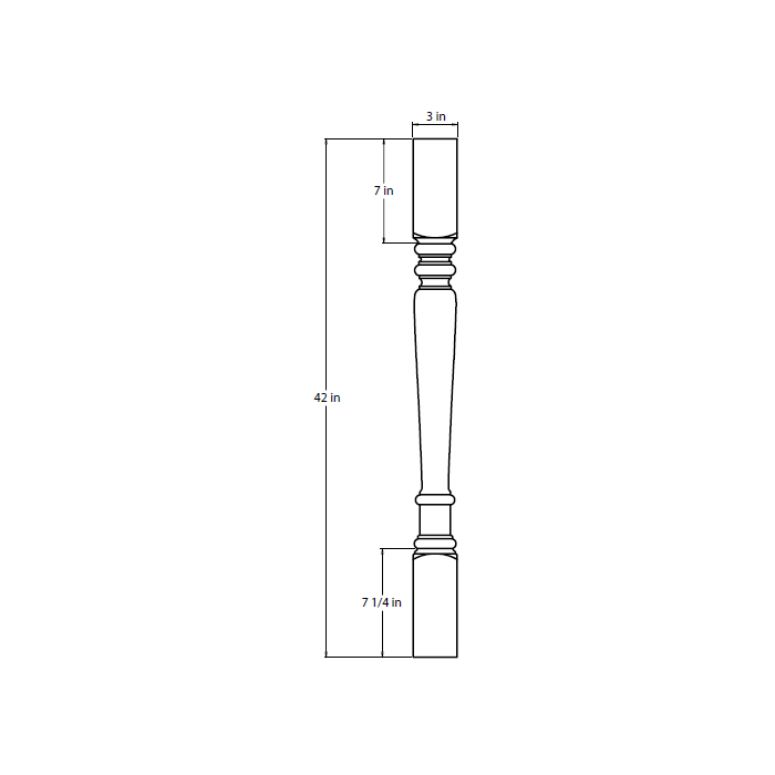 Midnight Black Shaker 3" Split Corner Decorative Leg